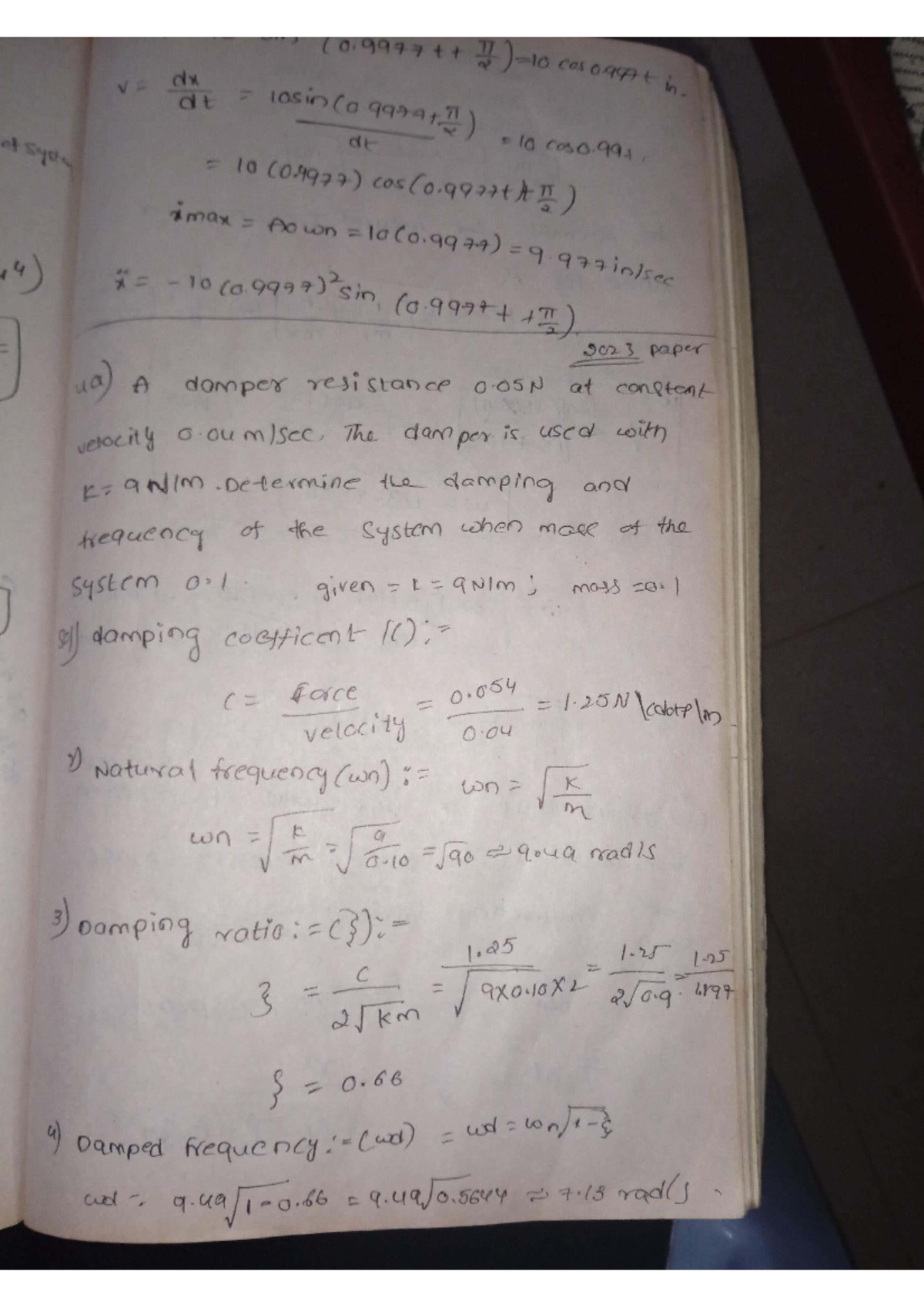 V&A model paper solutions - (0 FI) COS 0 in. dx dt Is losin(a gararn ...