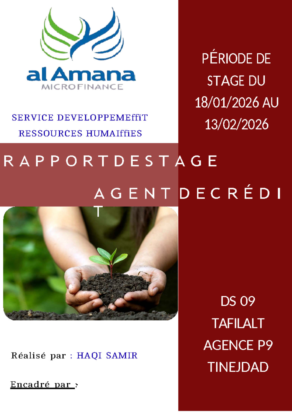 Rapport de Stage en Développement des Ressources Humaines - DS 09 - Studocu