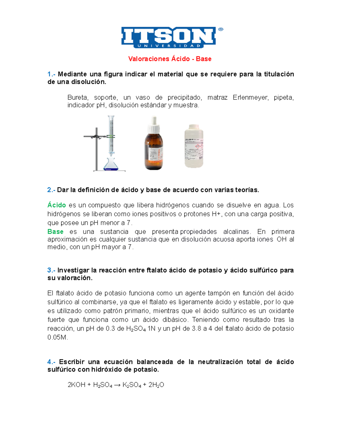 Práctica 15: Valoración de Soluciones Ácido-Base en Química - Studocu