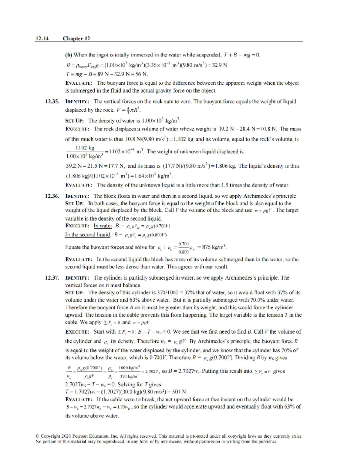 University Physics (PHYS 101) Chapter 12: Buoyancy and Density Concepts ...