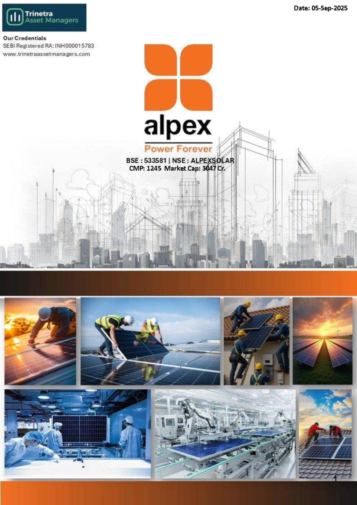 CMP: 1245 - Initiating Coverage on Alpex Solar: Market Analysis ...