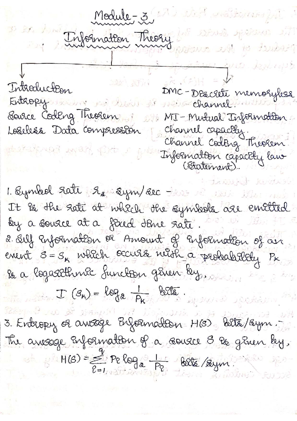 BEC503 DC Module 3: Introduction to Information Theory and Entropy ...