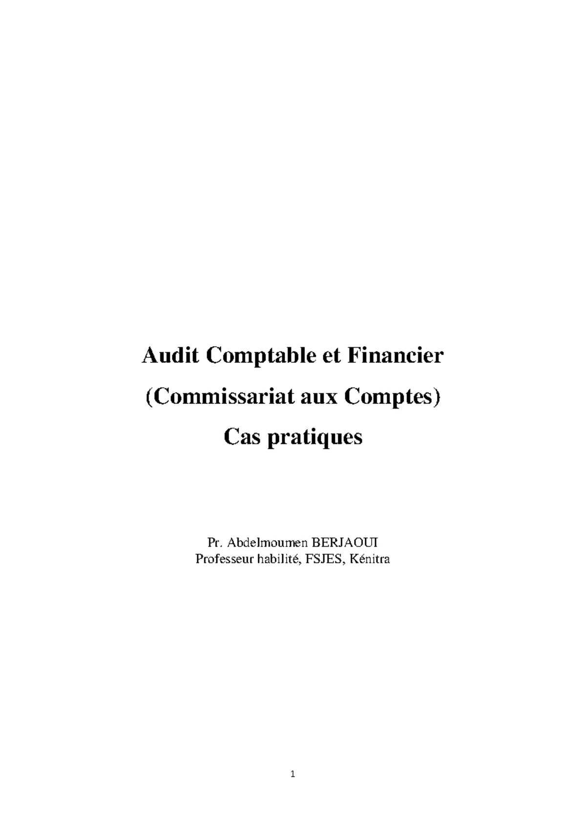 19 Exemple de rapport d'audit - Préliminaires Cet audit interne a été ...