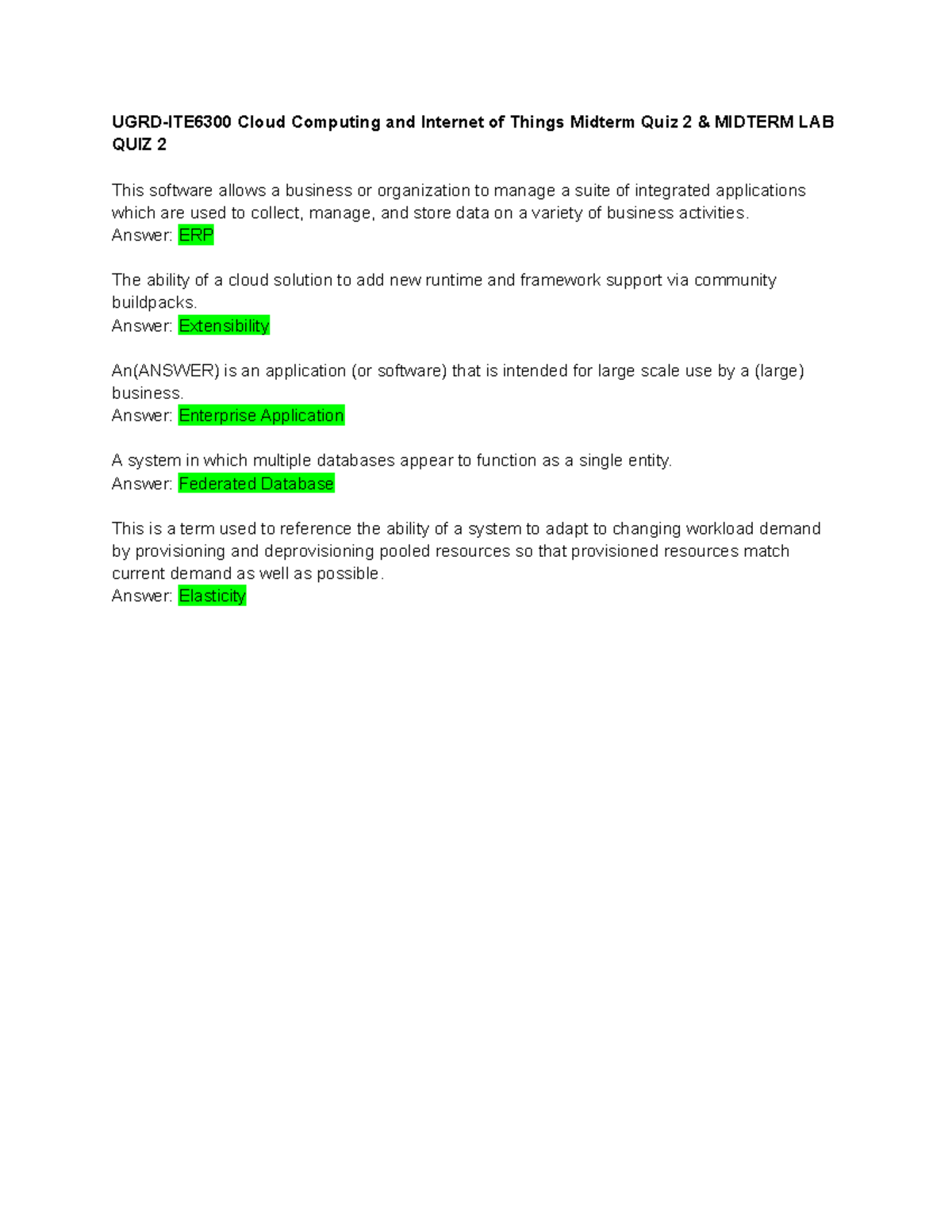 UGRD-ITE6300 Cloud Computing and Internet of Things Midterm Quiz 2 ... UGRD-ITE6300 Cloud Computing and Internet of Things Midterm Quiz 2 ...