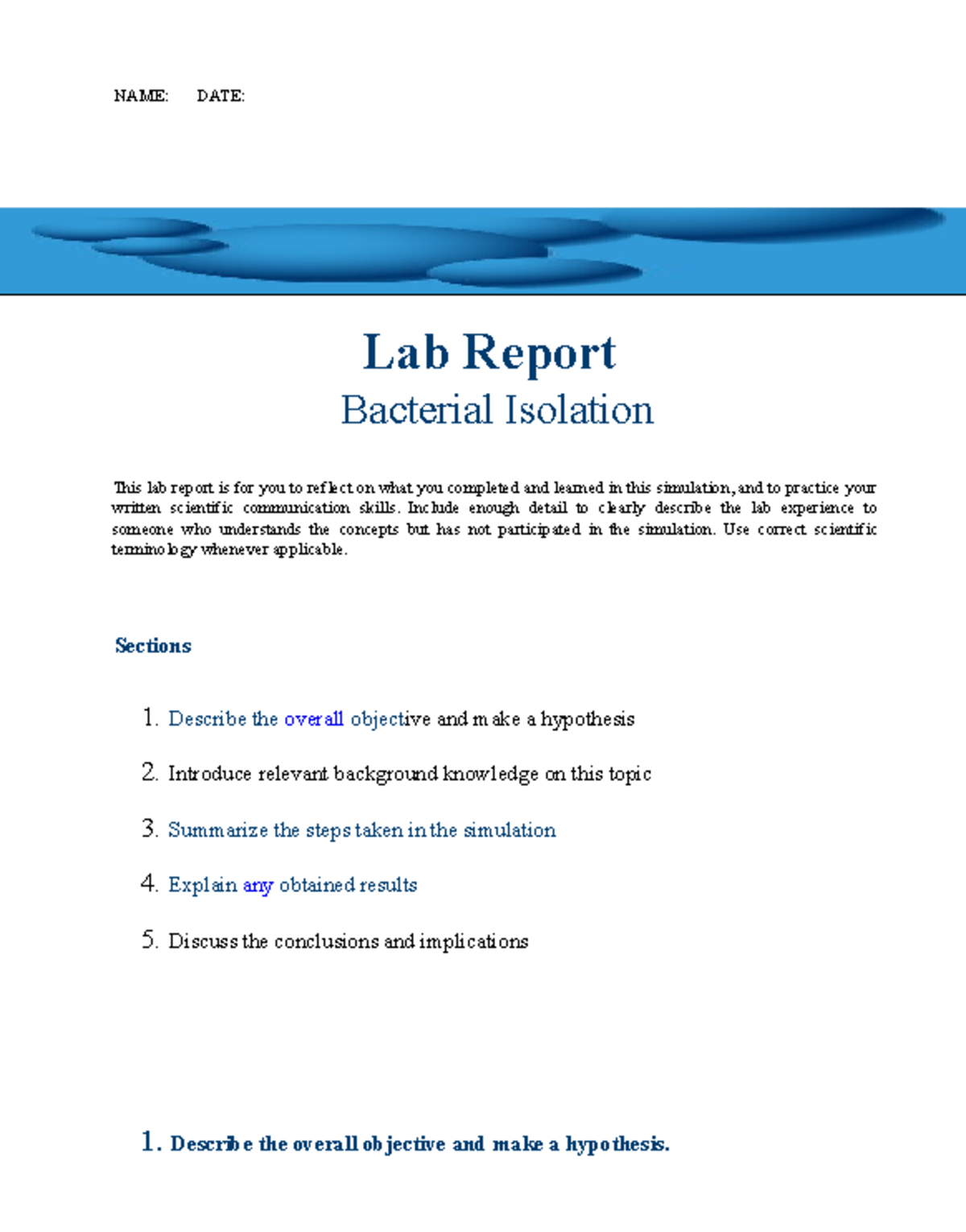 Lab Report: Bacterial Isolation and Analysis of Salmonella (BIO101) - Studocu
