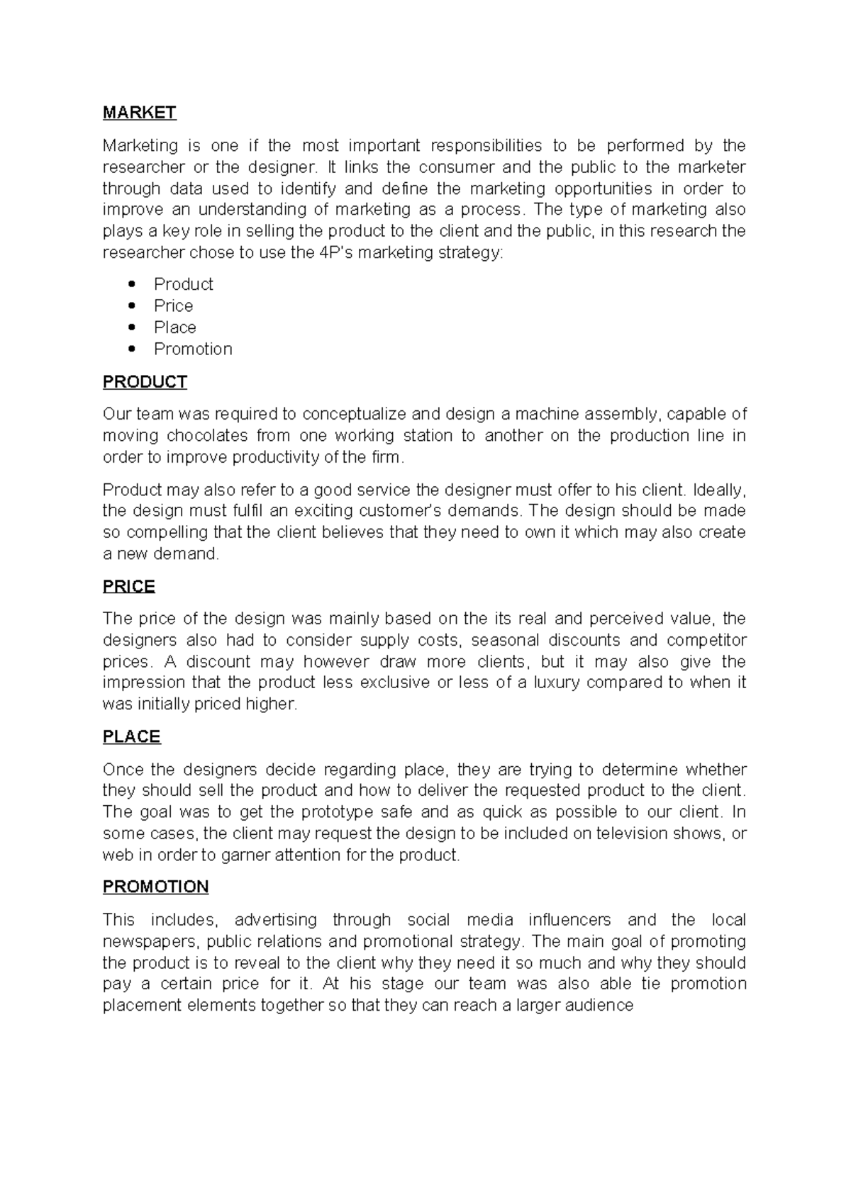 Market - budgeting - MARKET Marketing is one if the most important ...