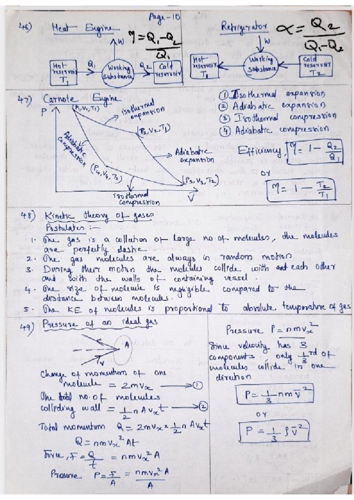 Micro Physics Notes: Heat Engines, Thermodynamics, and Motion Concepts ...