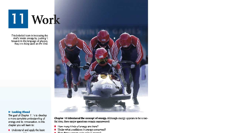 Chapter 11: Work and Energy Concepts (Knight Physics 2nd Ed.) - Studocu