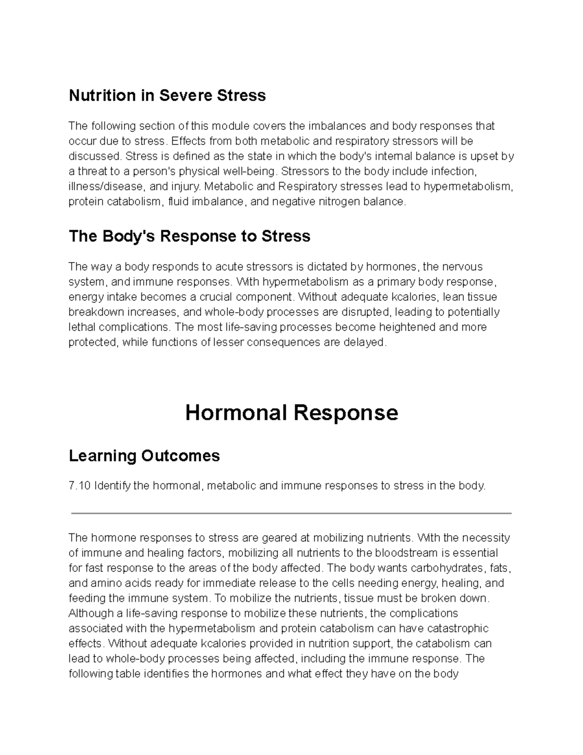 Medical Nutrition Therapy for Respiratory Stress & Burns (MS-102) - Studocu