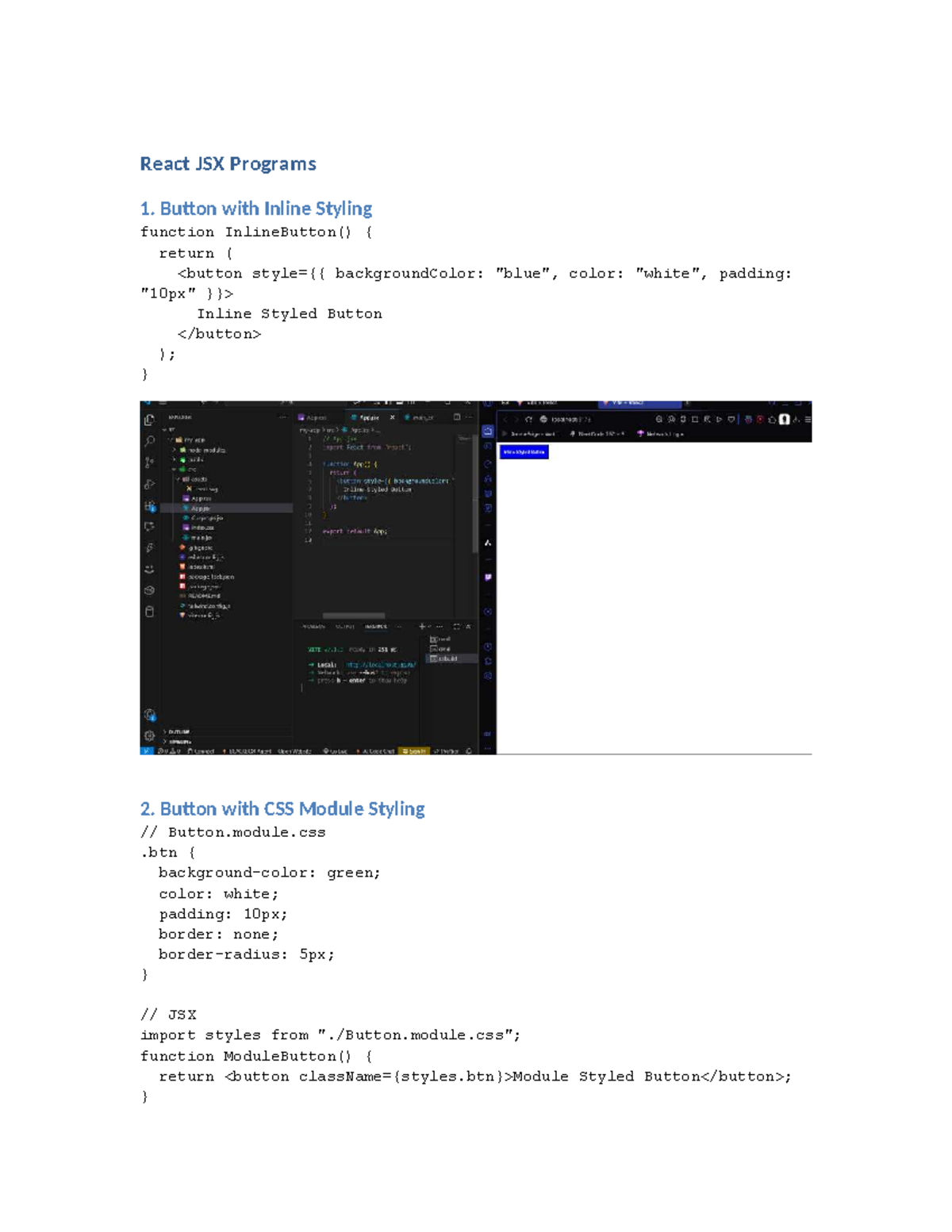 JSX Programs Overview: Inline Styling, Conditional Props & More - Studocu