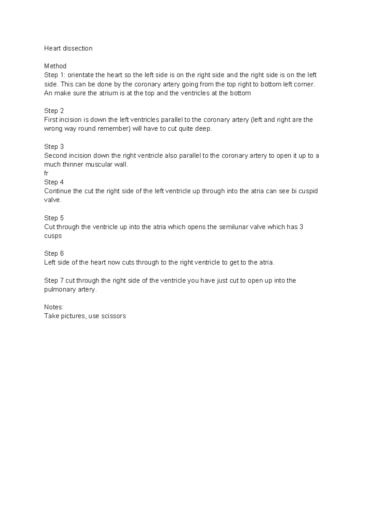 Heart Dissection: Required Practical 5 Guide - Studocu