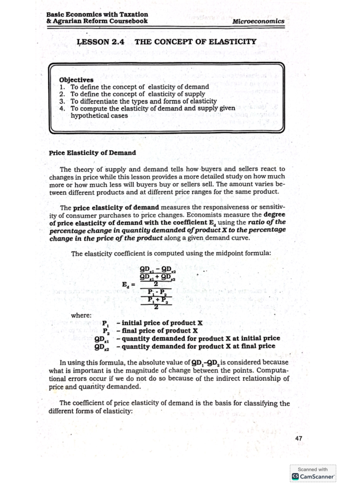 Microeconomics Lesson 2: The Concept of Elasticity and Its Types - Studocu