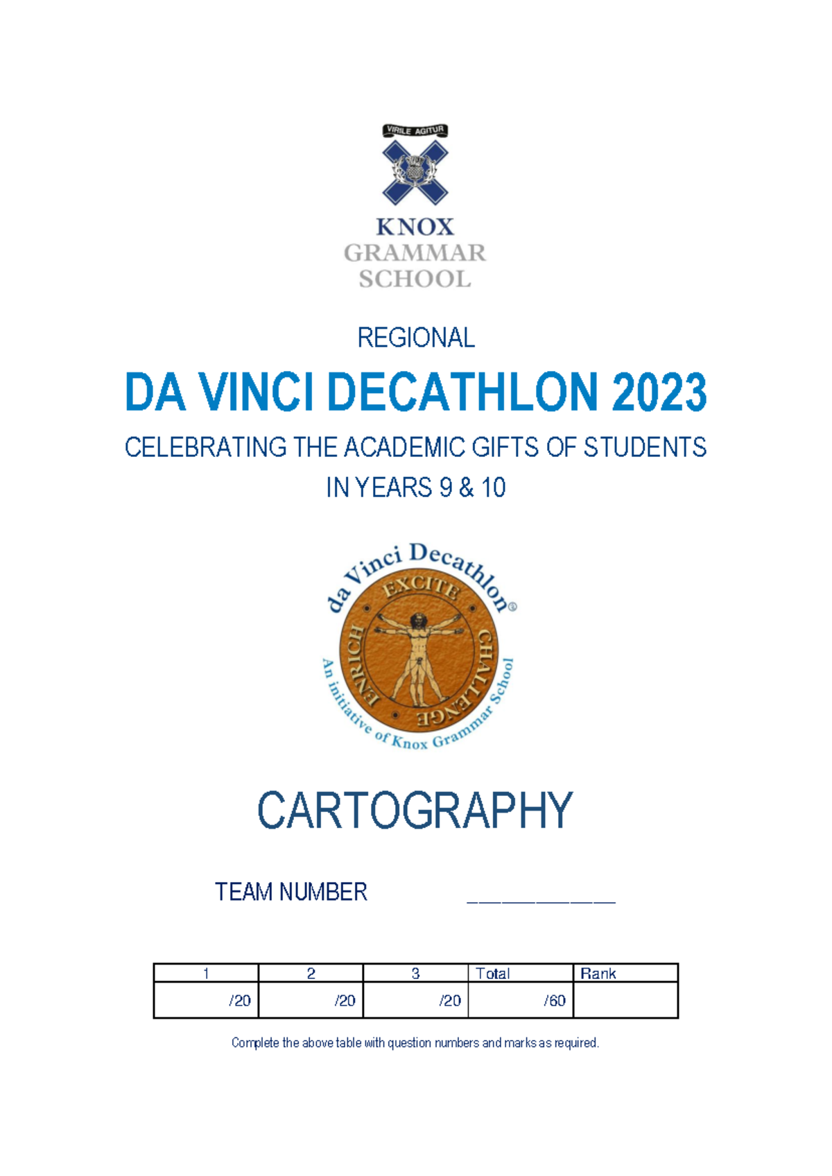 9 10 Regional Cartography Paper 2023 - REGIONAL DA VINCI DECATHLON 2023 ...
