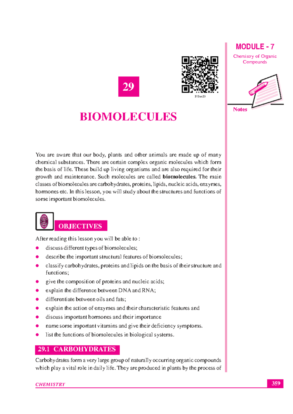 MODULE 7: Biomolecules - Chemistry of Organic Compounds Notes (313 Eng ...