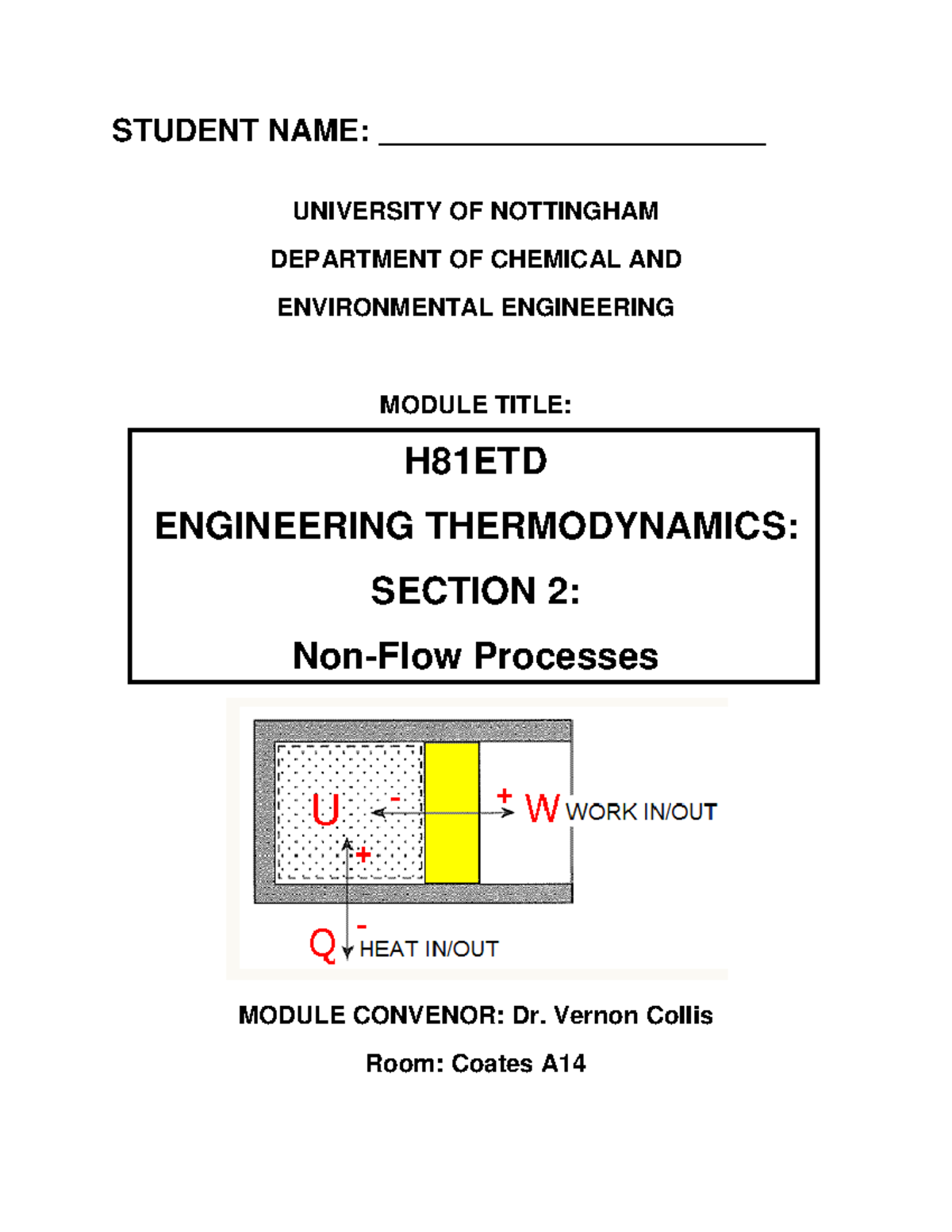 Lecture Notes: H81ETD Section 2 - Non-Flow Processes Overview - Studocu