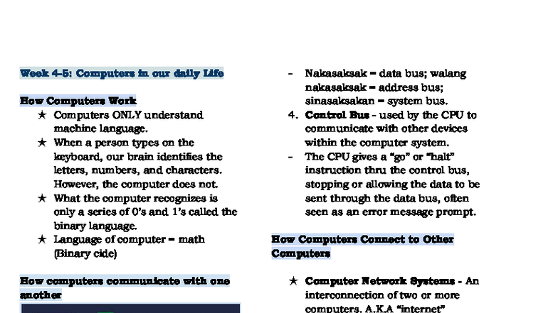 LITE - Module Notes on Computers in Daily Life and Communication - Studocu