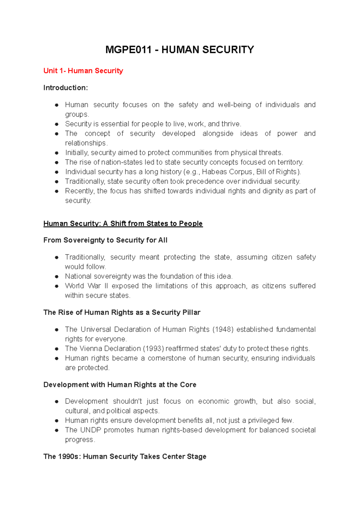 MGPE011 - Comprehensive Insights into Human Security and Development ...