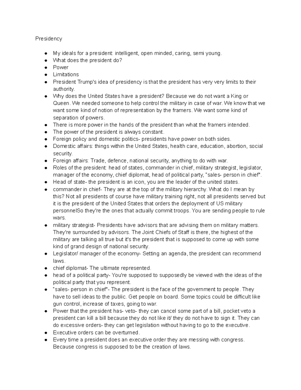 Congress and Presidential Power: Exam 2 Topics Overview - Studocu