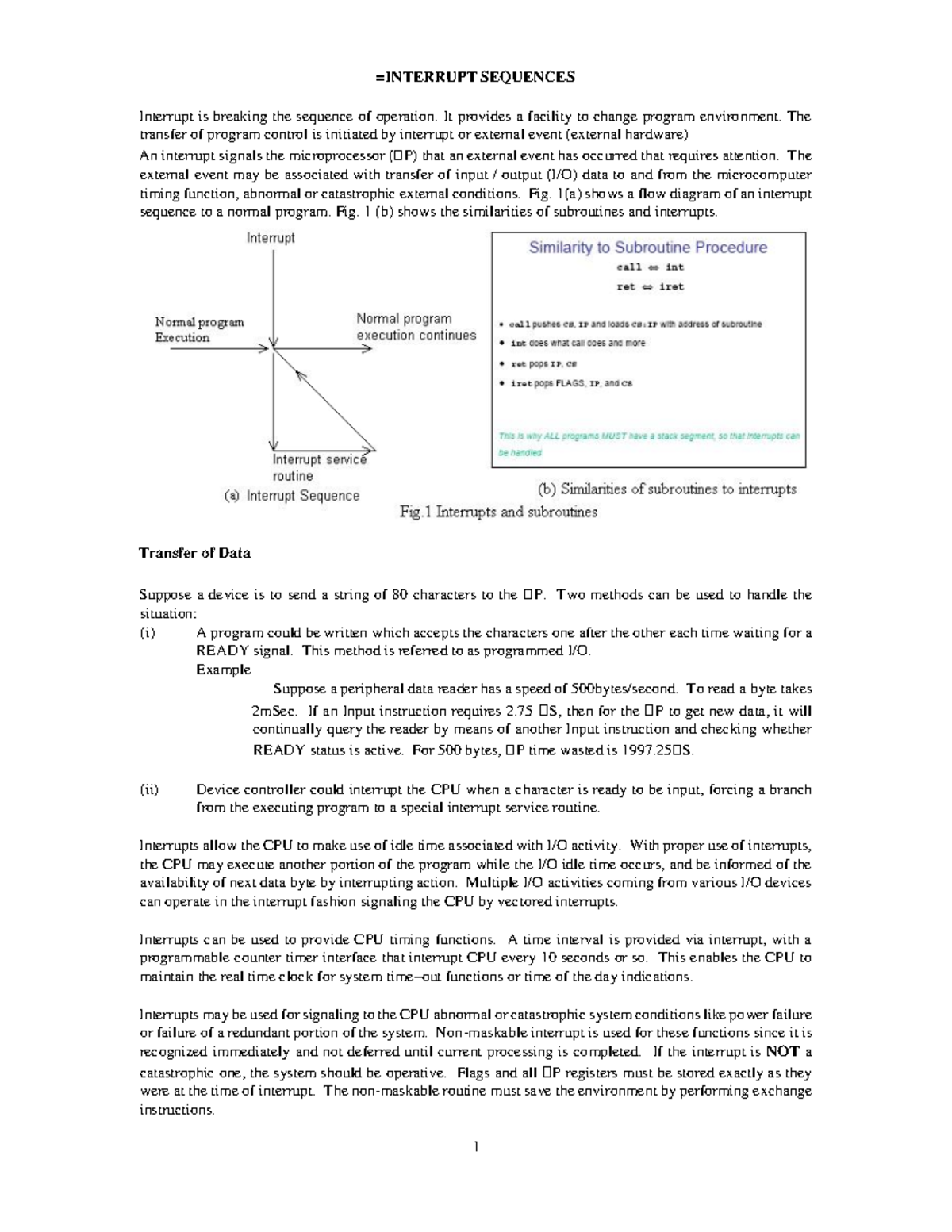 Microprocessor 2: Understanding Interrupts and Data Transfer Mechanisms - Studocu