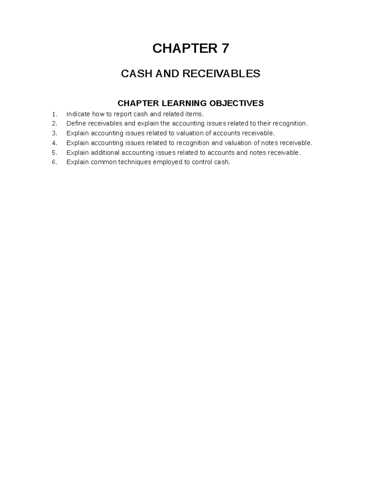 Chapter 7 intermediate accounting IFRS edition 3E - CHAPTER 7 CASH AND ...
