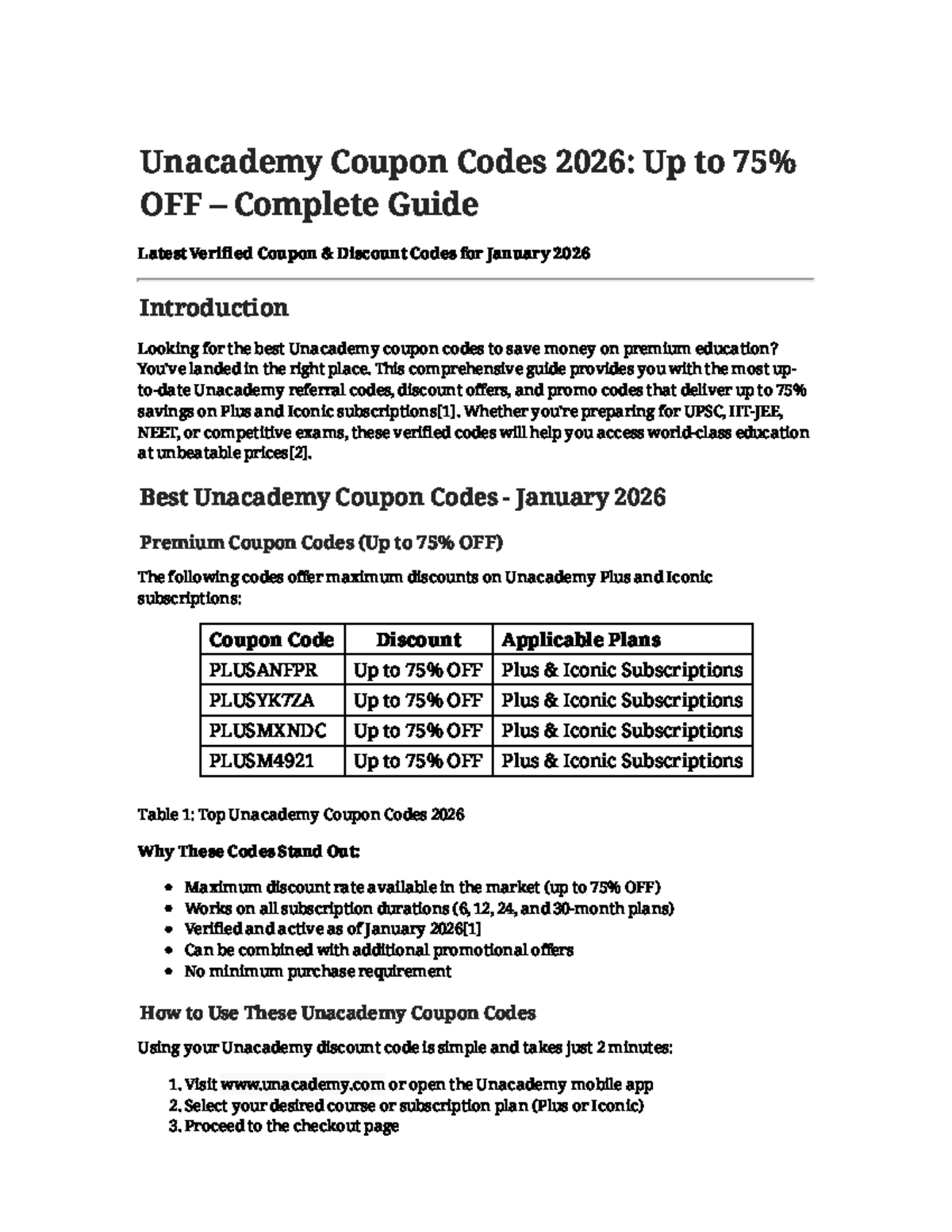 Unacademy Coupon Codes 2026 - Latest Veri ed Coupon & Discount Codes ...