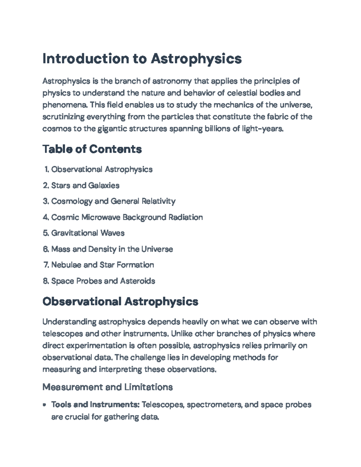 Introduction to Astrophysics - Key Concepts and Observations ...