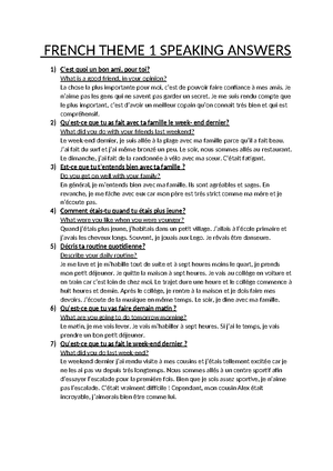 Translation Exercises into French - GCSE French Higher Tier Translate ...