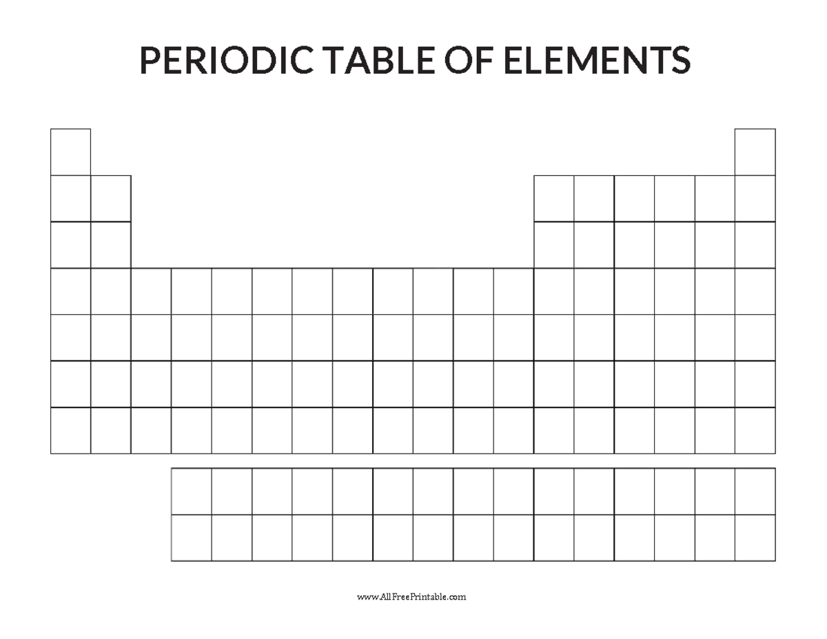 Periodic Table of Elements Blank-1 - PERIODIC TABLE OF ELEMENTS ...