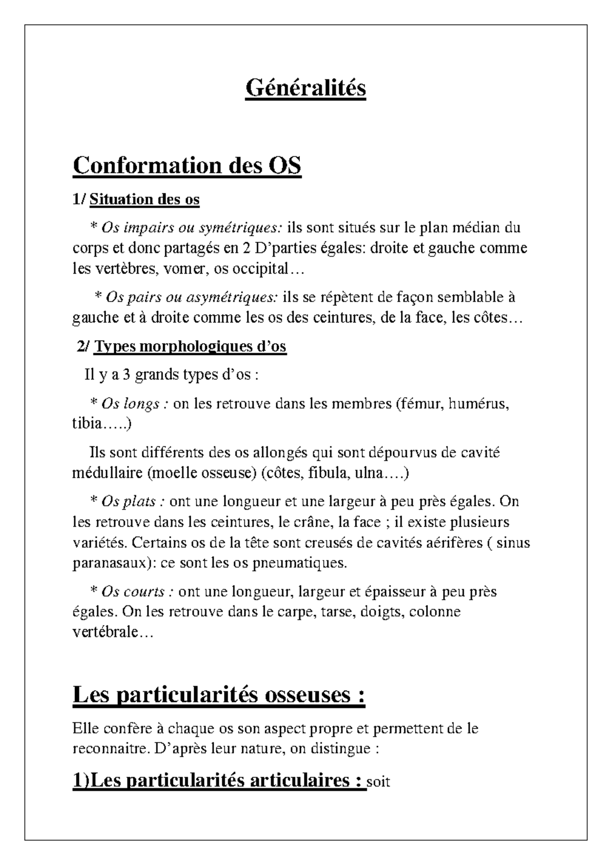 Conformation des OS : Types, Particularités et Terminologie Anatomique ...