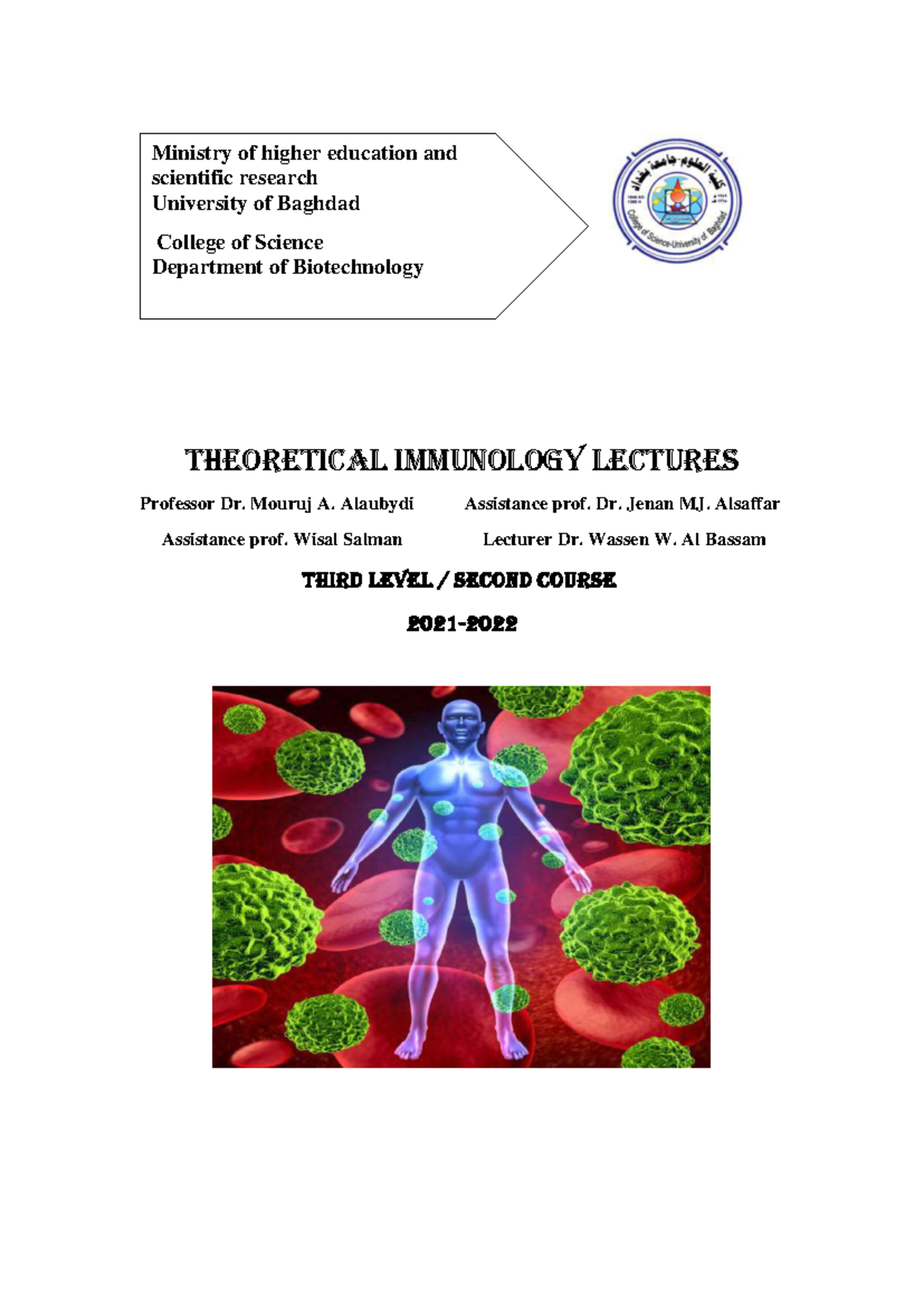 Immunology 2: Lecture Notes on Theoretical Immunology (BIOT 302) - Studocu