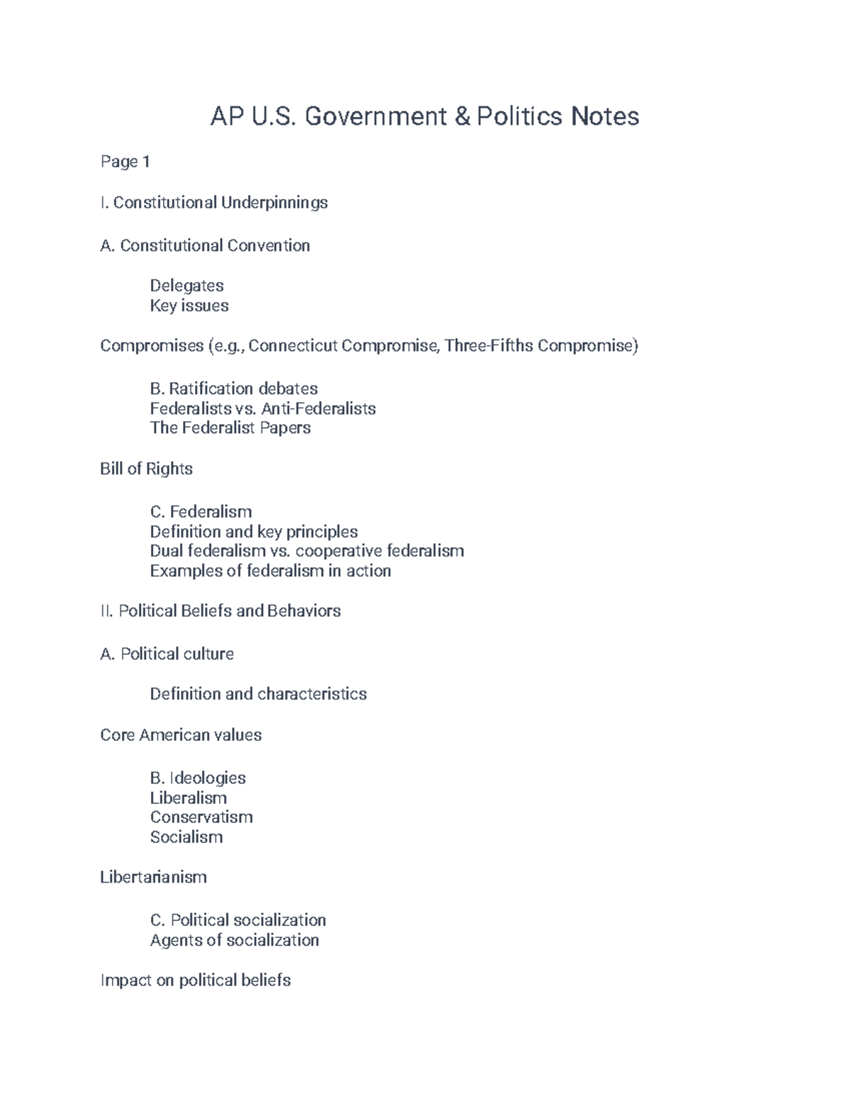 AP Gov Exam Overview: Key Concepts & Review Notes - Studocu