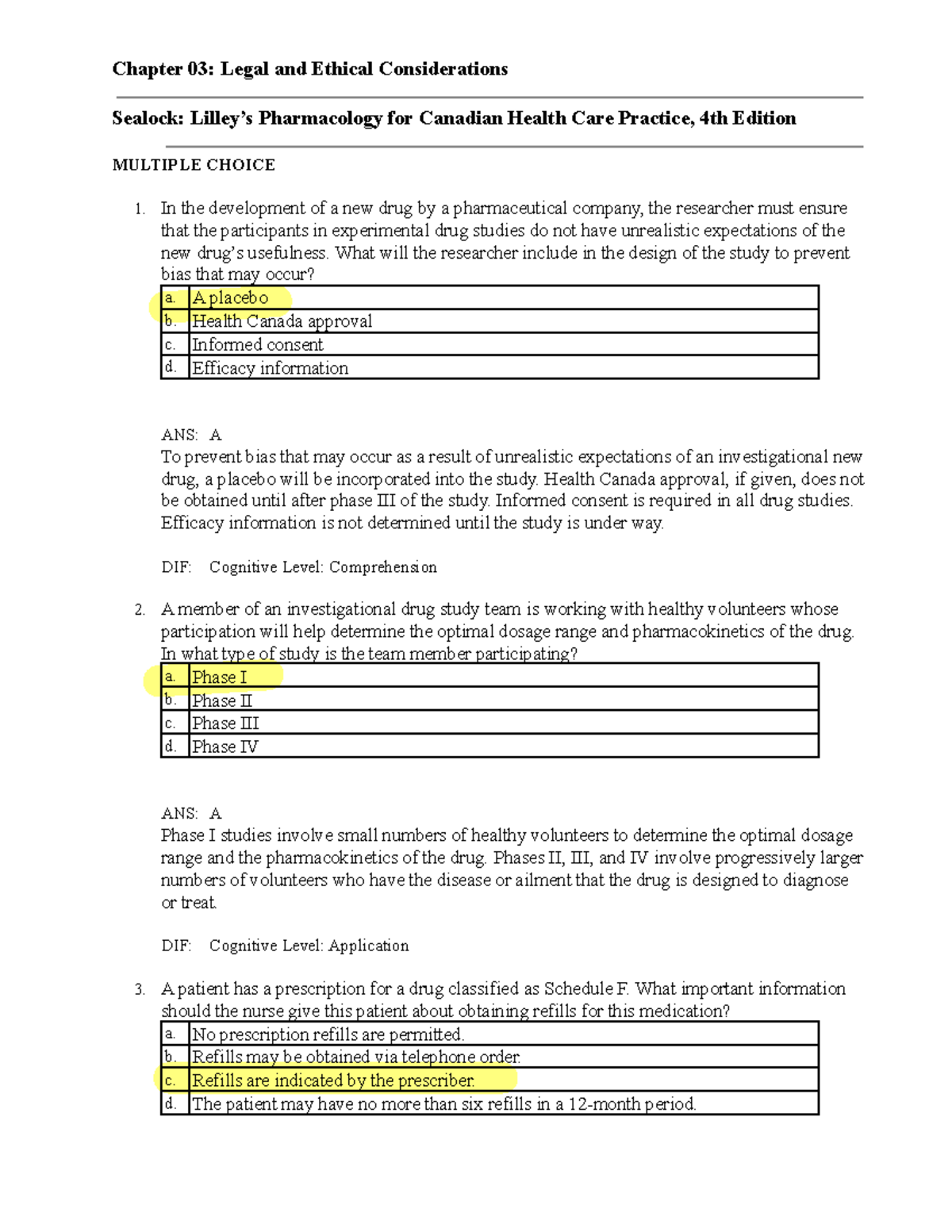 Chapter 03: Legal & Ethical Considerations in Pharmacology for Canadian ...