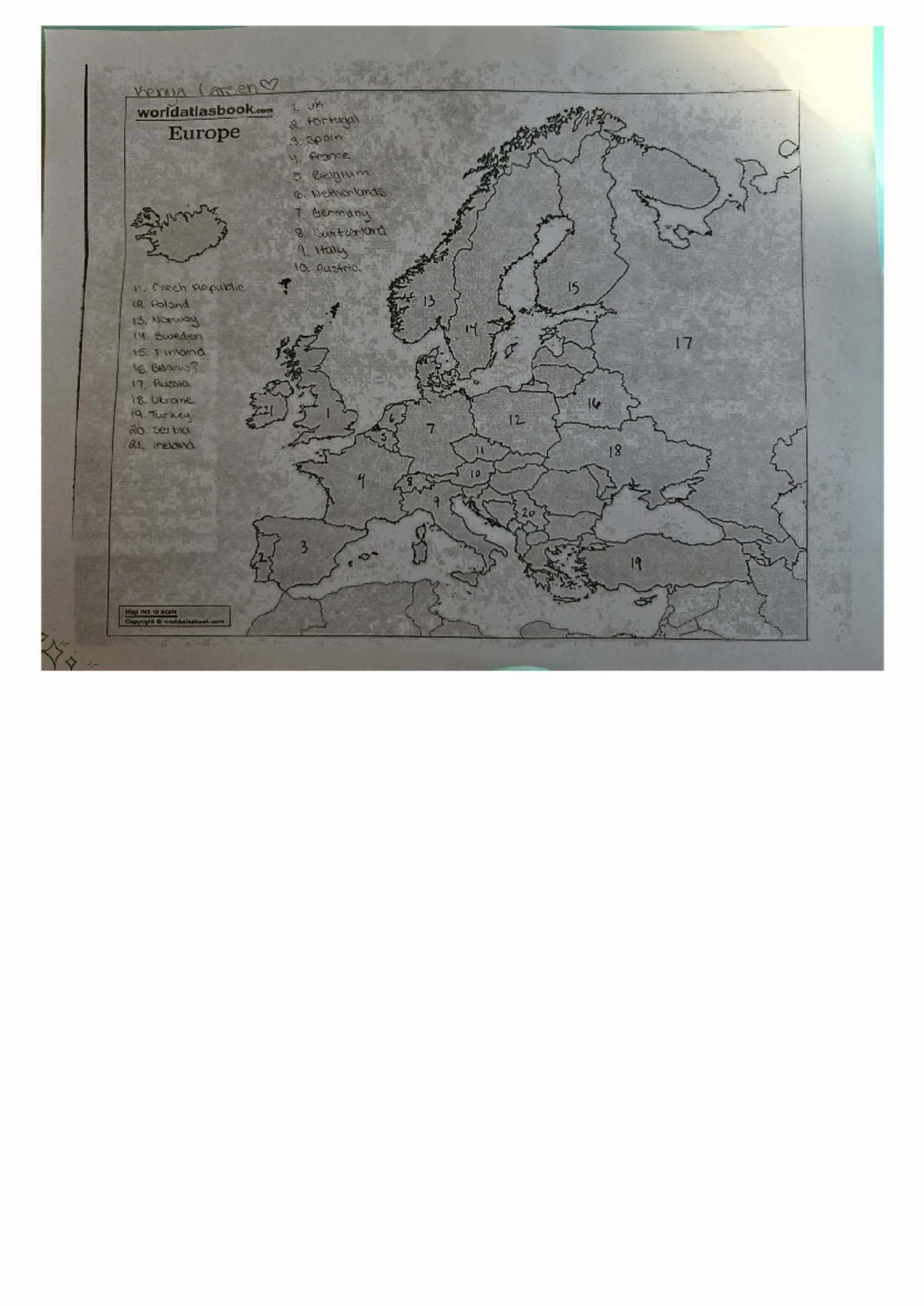 European Map with Labels - Geography Study Guide - Studocu