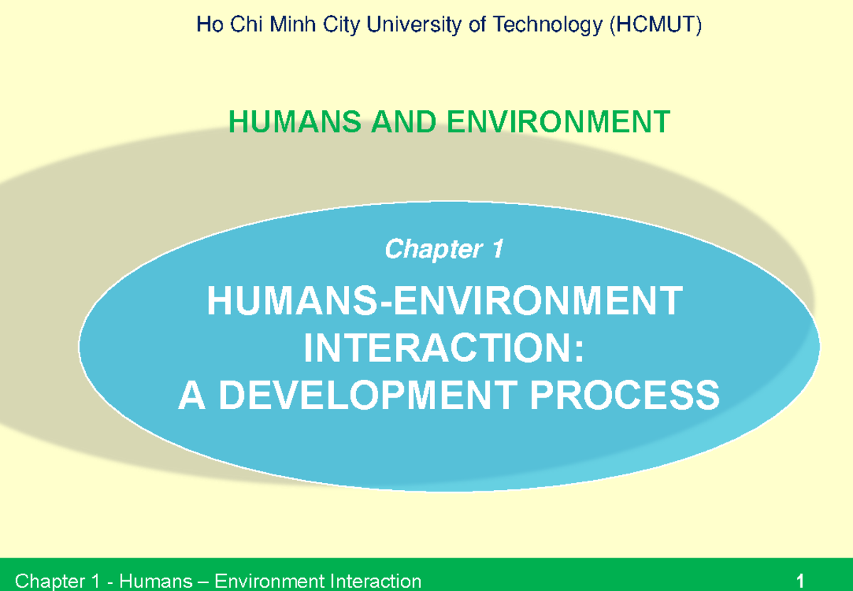 Chapter 1 Humans-environment interaction A development process - HUMANS ...