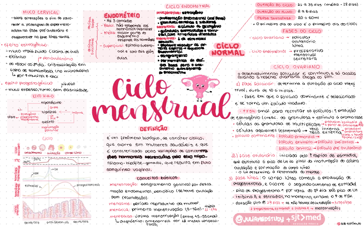 Ciclo Menstrual: Duração e Alterações do Muco Cervical - Studocu