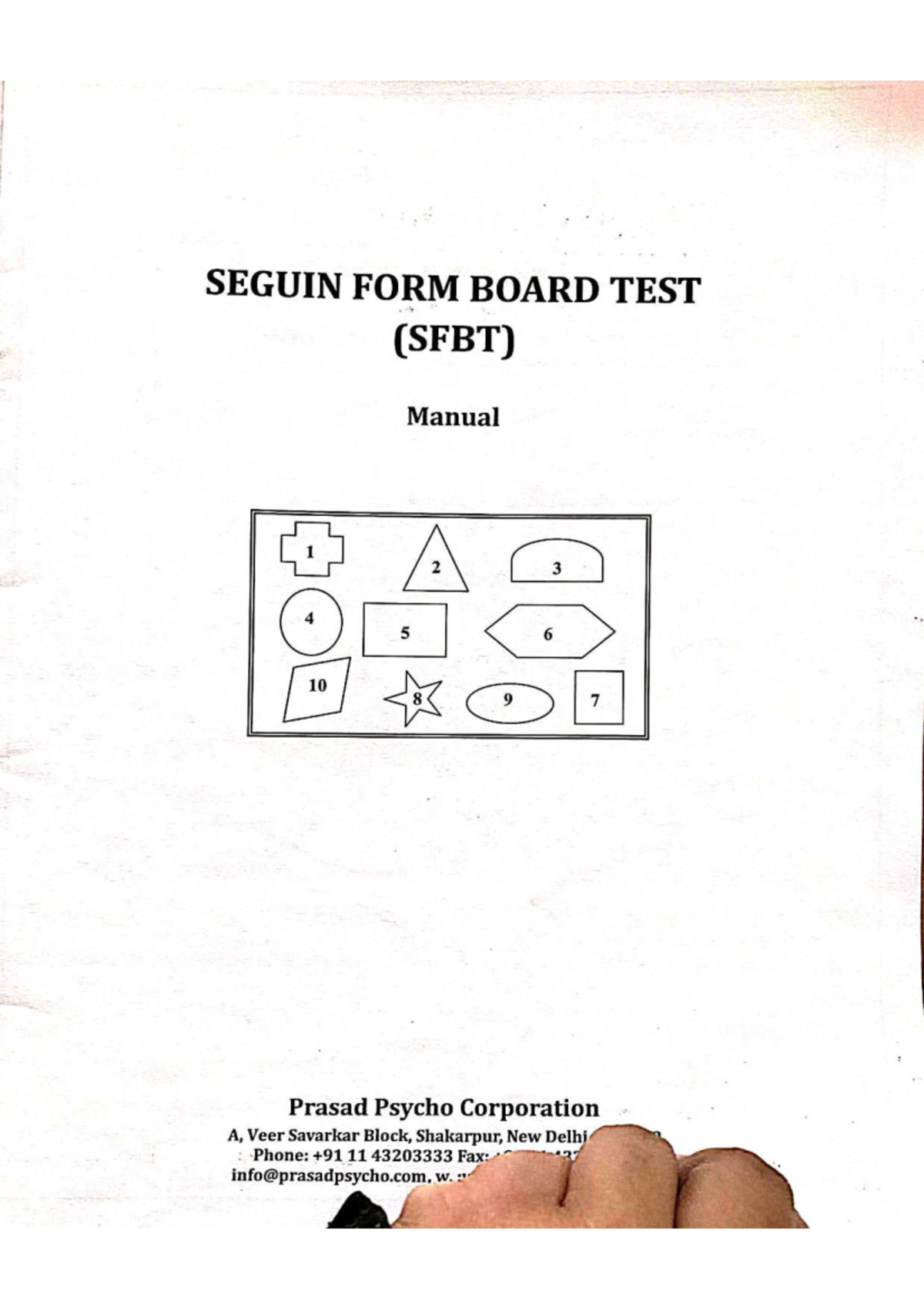 SEGUIN FORM BOARD TEST (SFBT) Manual and Application Insights - Studocu