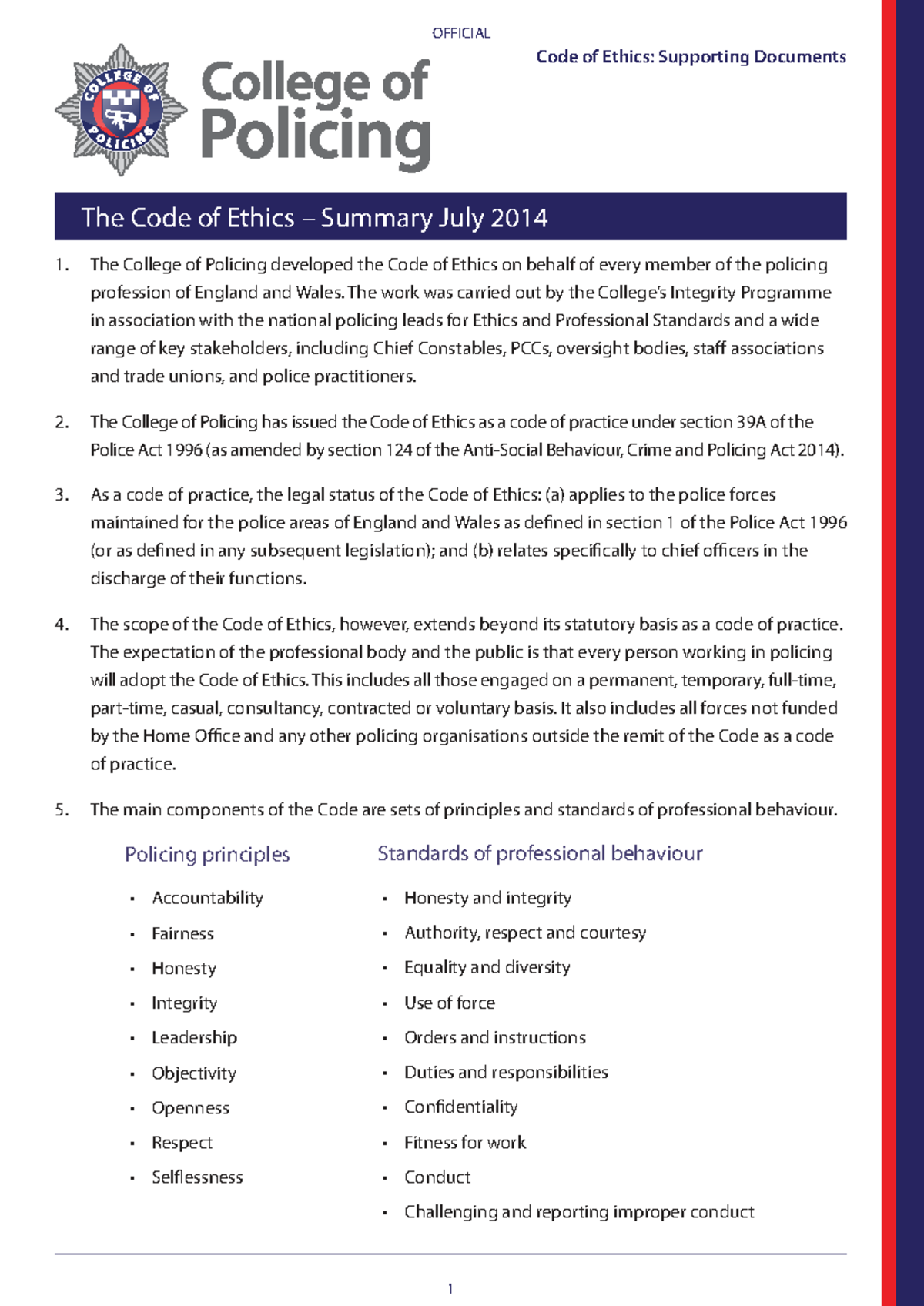 Code of Ethics Summary: Overview of Criminal Law (POL 101) - Studocu
