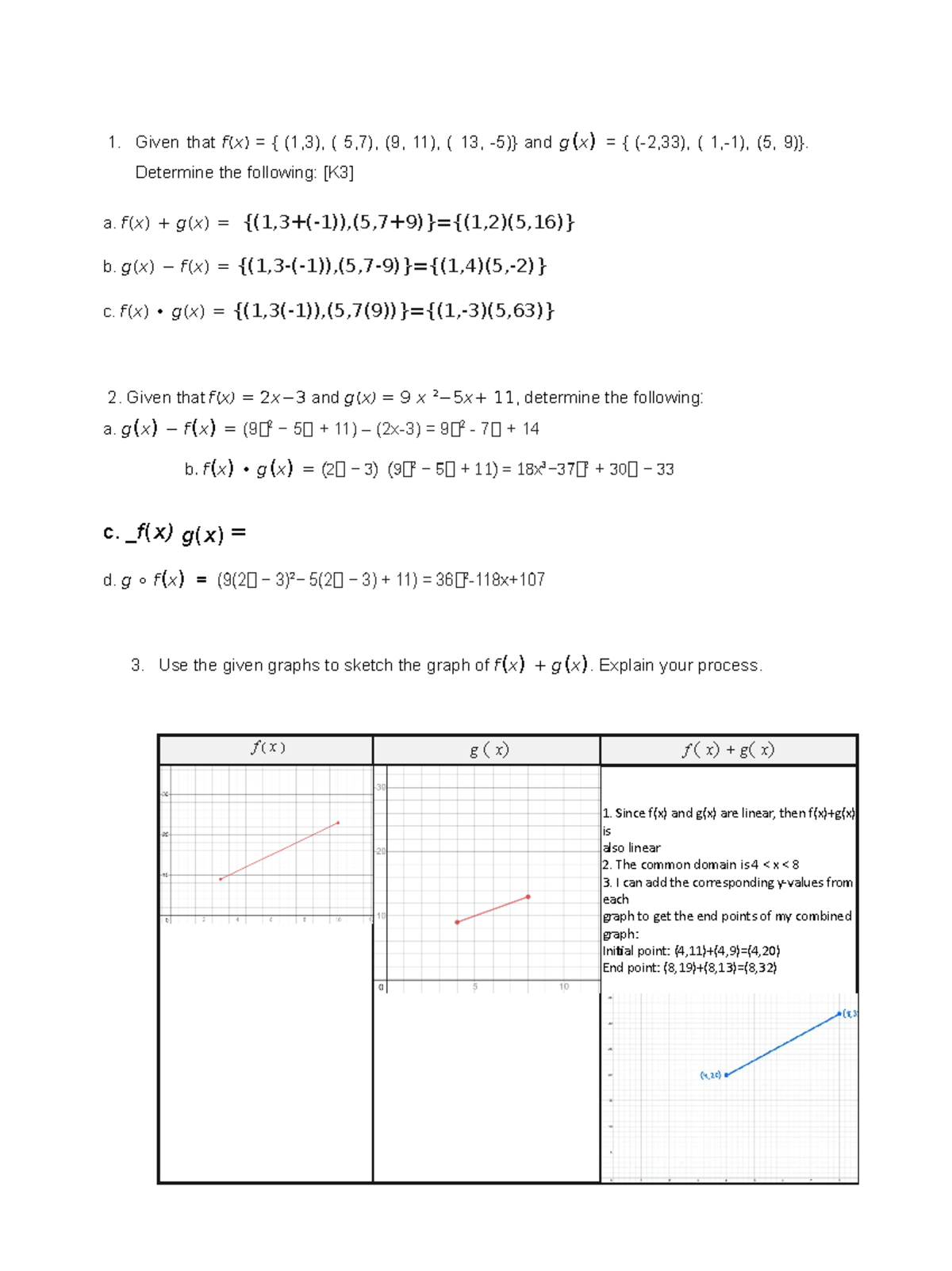 Calculus Assignment 4 Comp: Functions and Graphs Analysis - Studocu