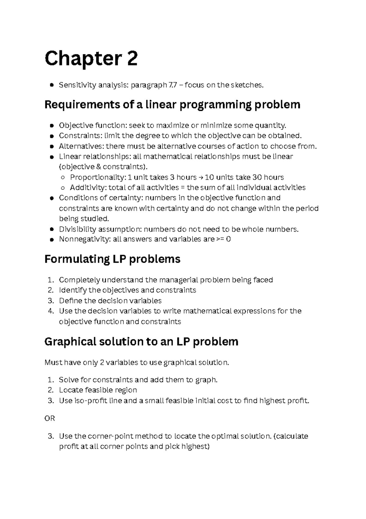 CMPG 312 - Chapter 2: Sensitivity Analysis & LP Problem Formulation ...