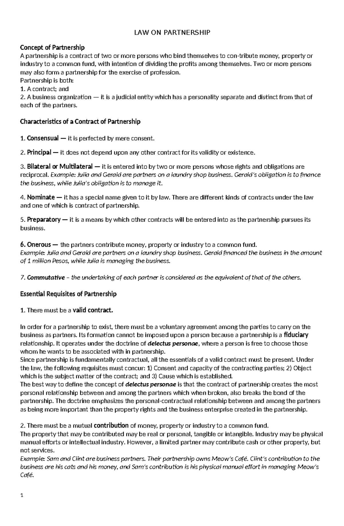 LAW ON PARTNERSHIP: Overview, Types, and Management Rules (LAW 101 ...