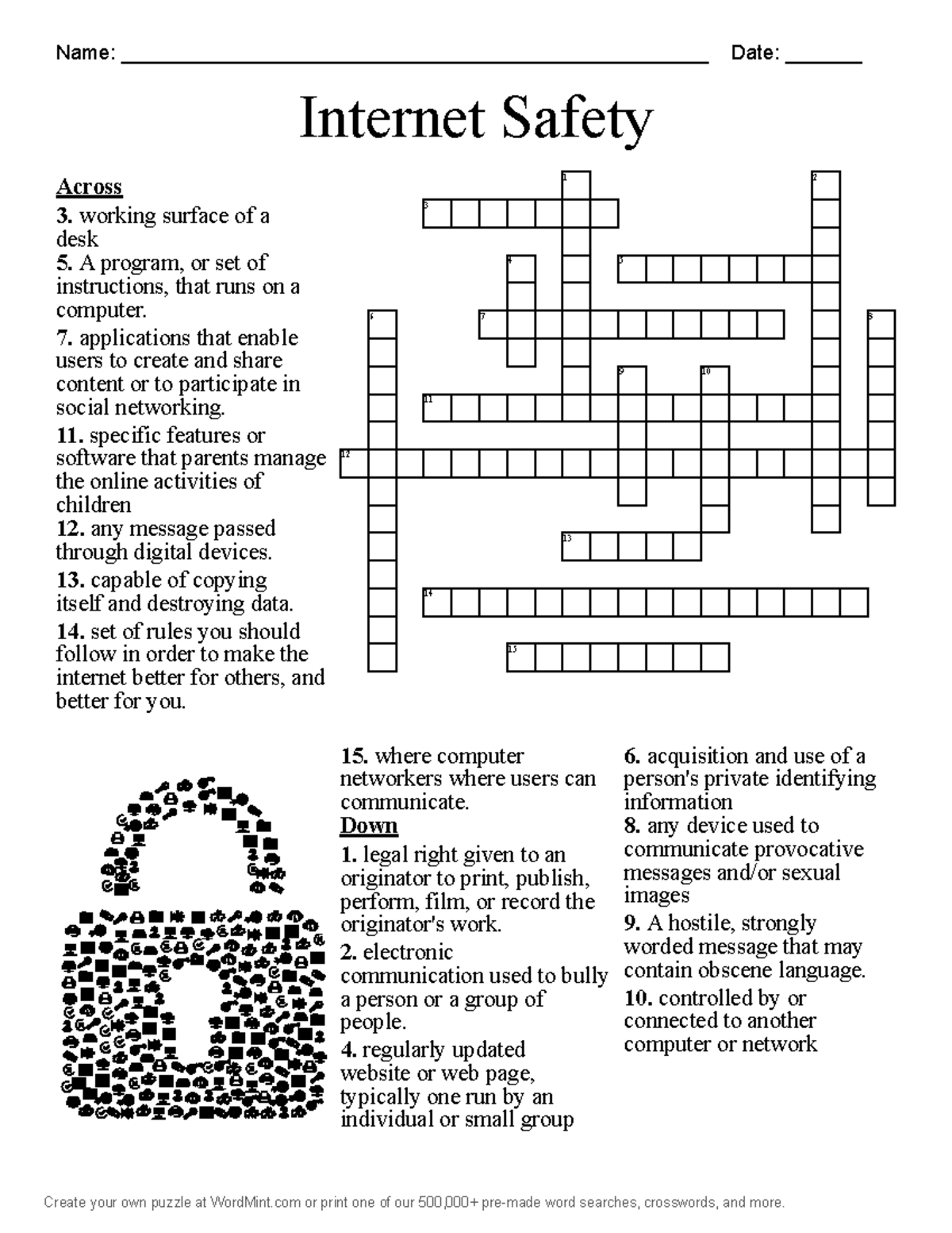 Internet Safety 51b2a 630403 ca - Create your own puzzle at WordMint or ...