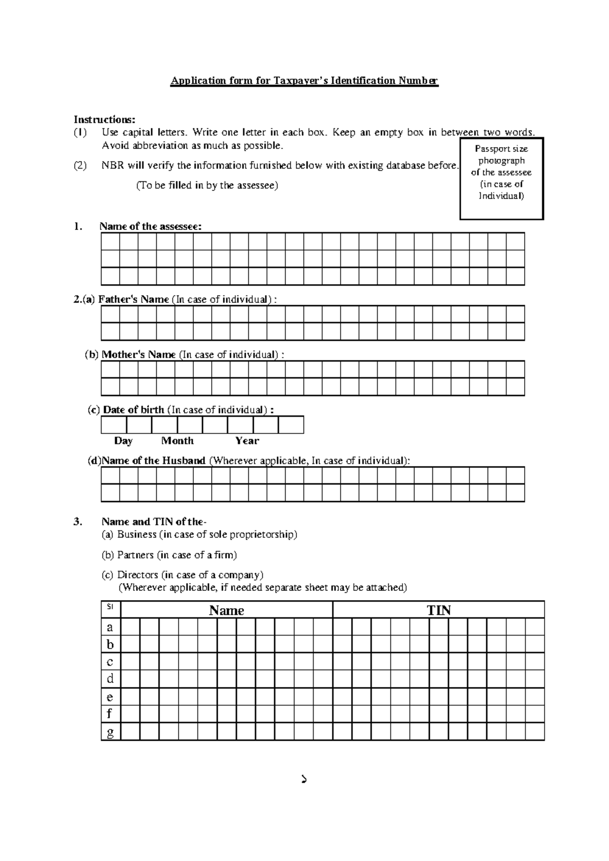 Application Form for Identification Number - Tax Document 441 - Studocu