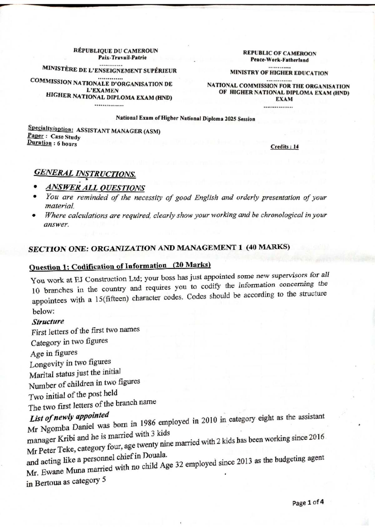 HND 2025 Case Study: Assistant Manager Exam Preparation - Studocu