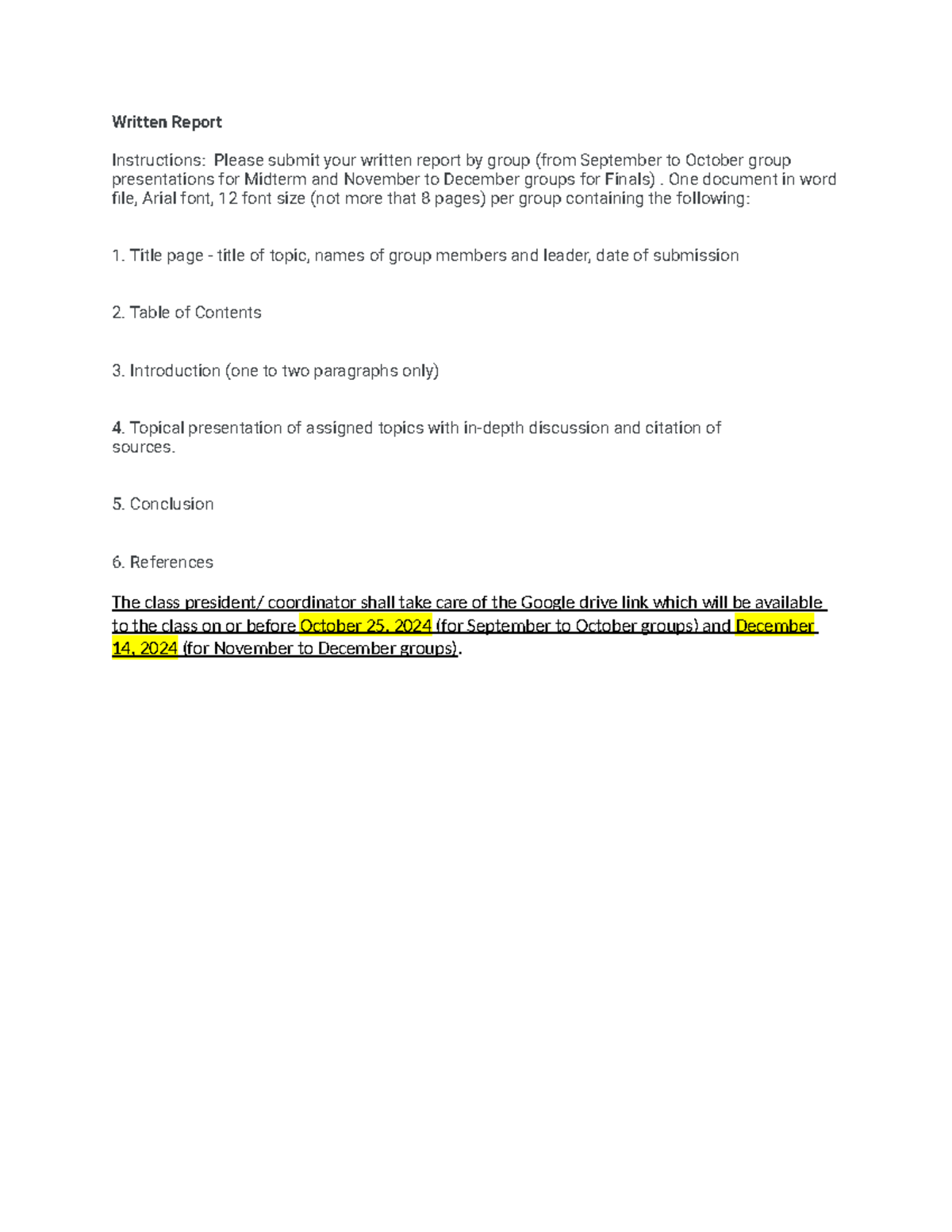 Written-Report-Instructions - Written Report Instructions: Please ...