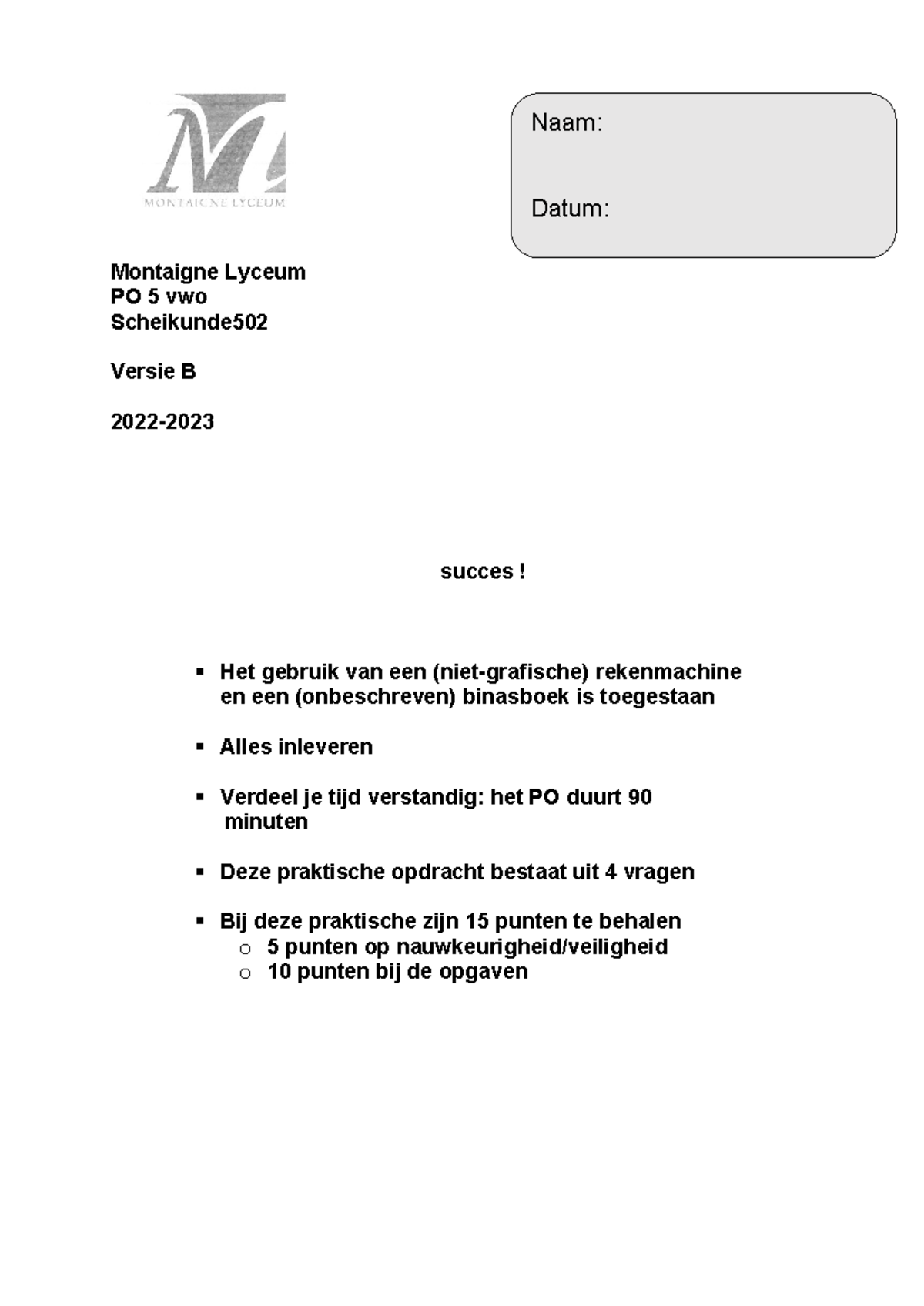 Voorschrift PSE Titratie groep HNR - Montaigne Lyceum PO 5 vwo ...