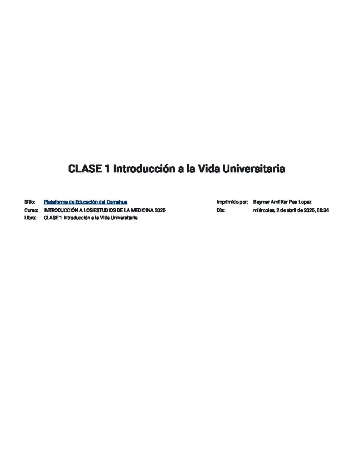 CLASE 1: Introducción a la Vida Universitaria en la UNCo - Medicina ...