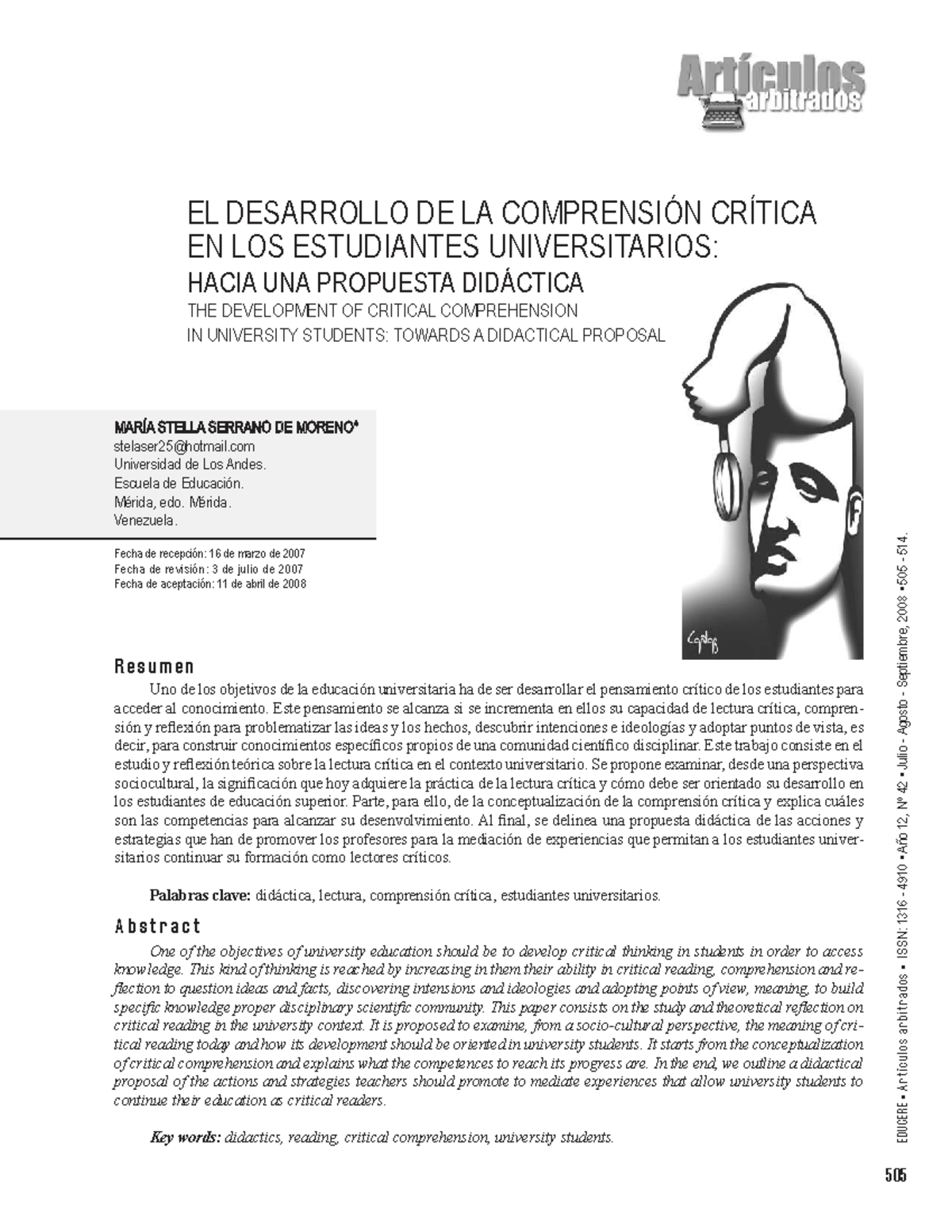 Desarrollo de la Comprensión Crítica en Estudiantes Universitarios ...