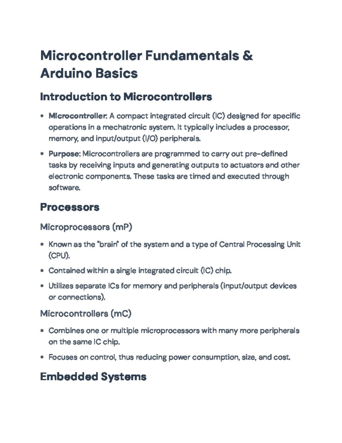 Microcontroller Fundamentals and Arduino Basics Overview ...