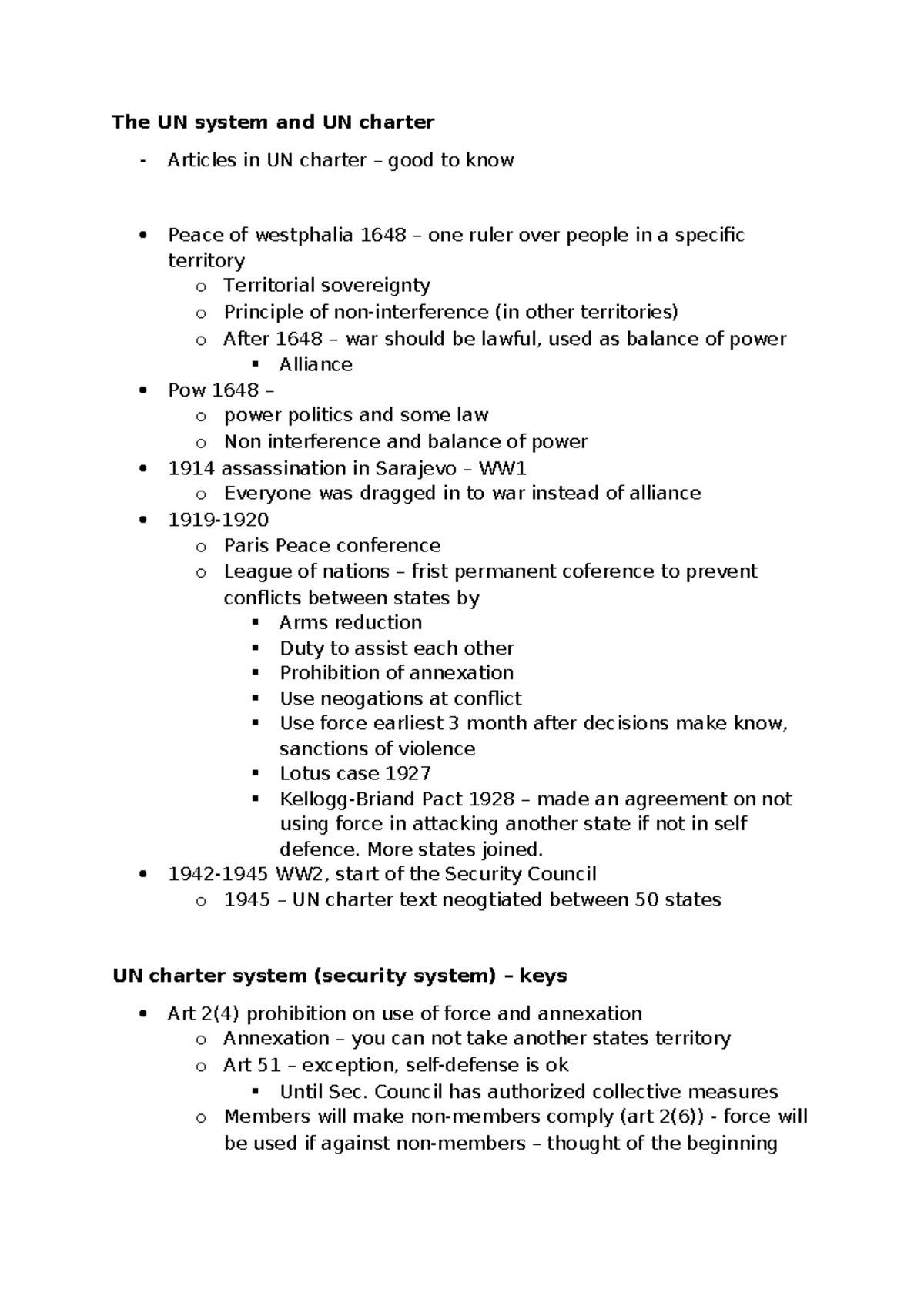 The UN System and Charter: Key Articles and Principles Explained - Studocu