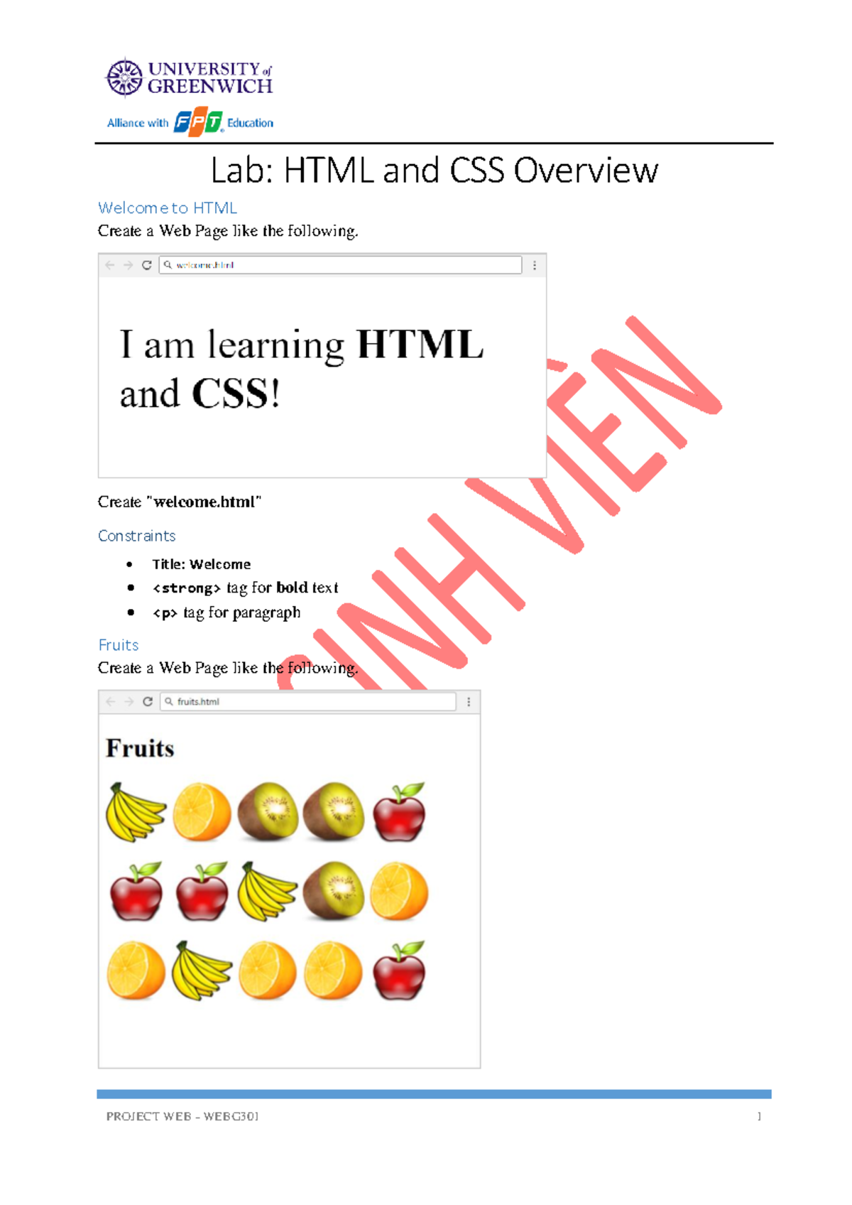 03. HTML-CSS-Overview-Lab - Lab: HTML and CSS Overview Welcome to HTML ...